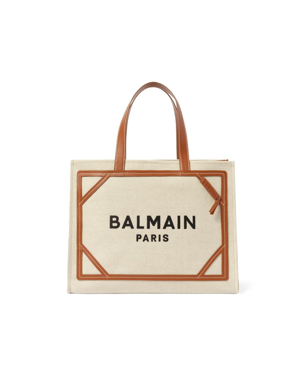 Balmain B-Army Medium Canvas Shopper Bag, Natural/, 100% Cotton | Lyst