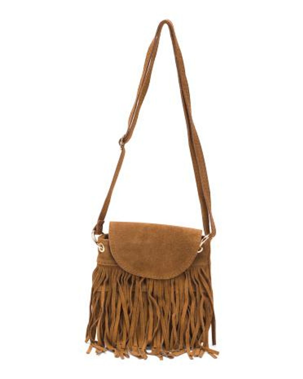 Marshalls Suede Fringe Crossbody For in Brown | Lyst