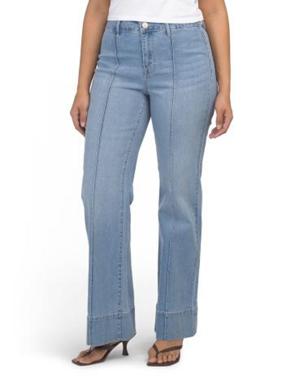 Marshalls Pintuck Wide Leg Jeans For in Blue | Lyst