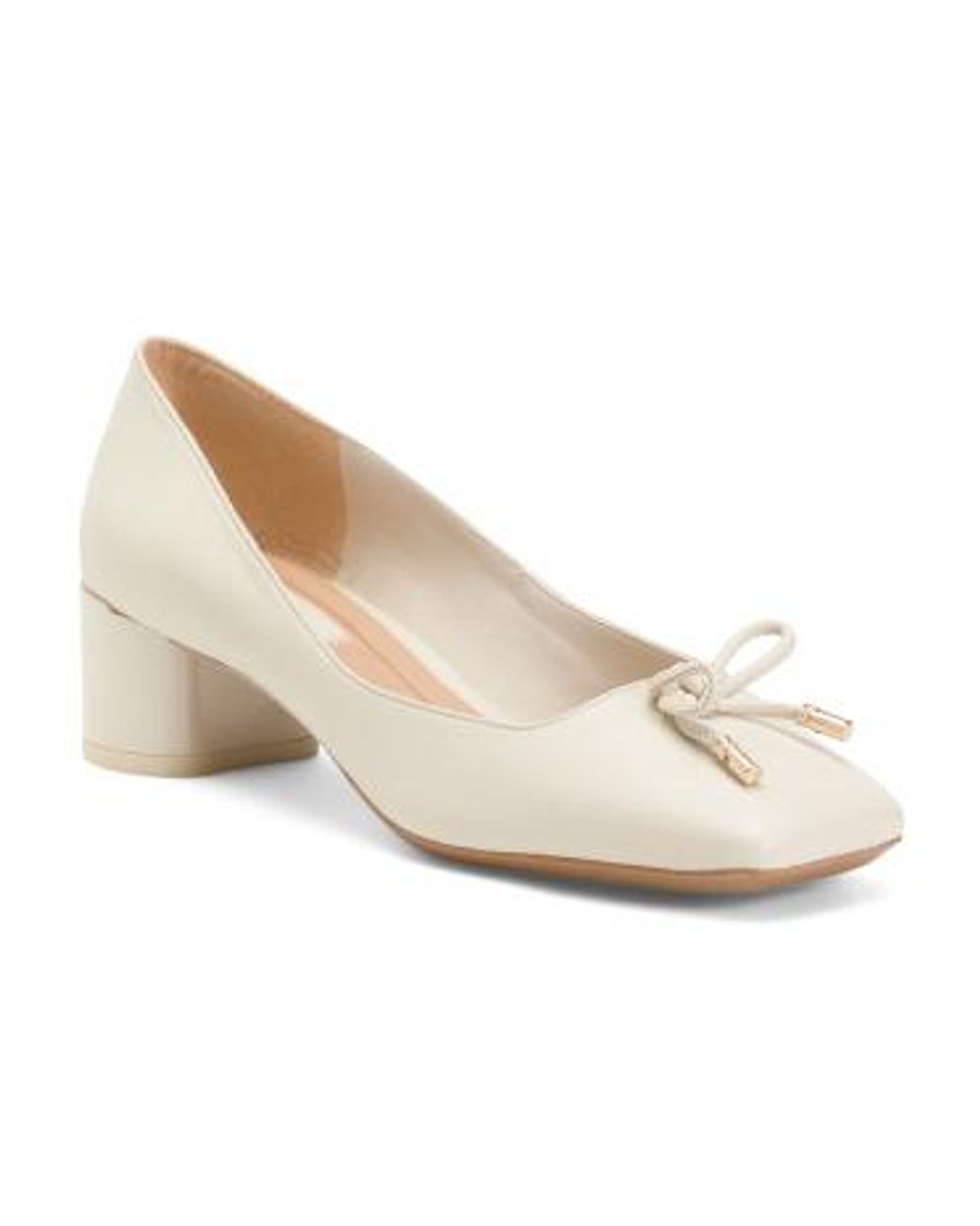 Marshalls Leather Natalia Block Heels For in White | Lyst