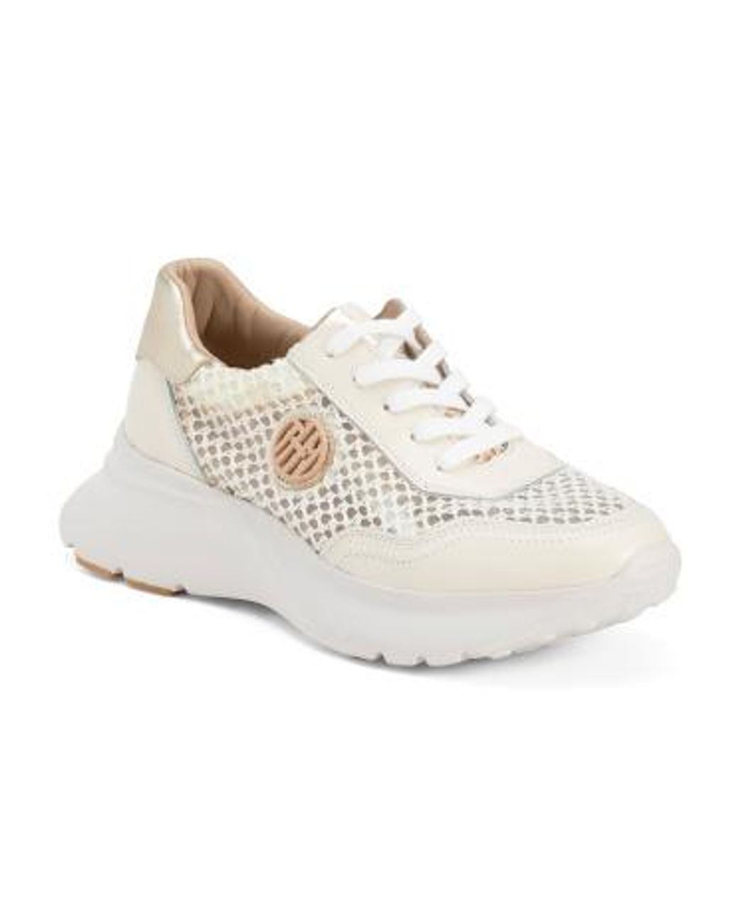 Marshalls Raffia Sneakers With Leather Trim For in White | Lyst