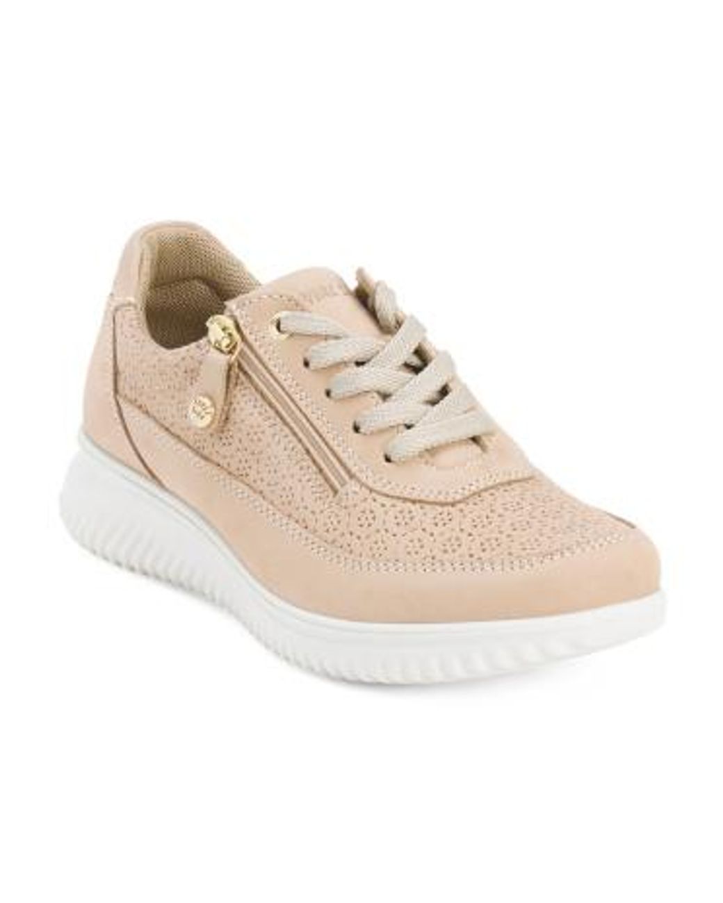 Marshalls Leather Sneakers With Lateral Zip For in Natural | Lyst
