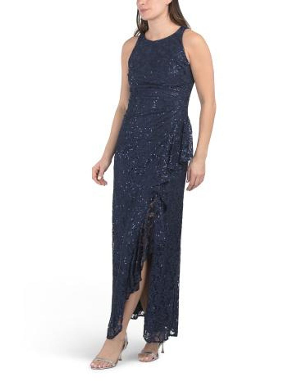 Marshalls Cascading Ruffle Gown For in Blue | Lyst