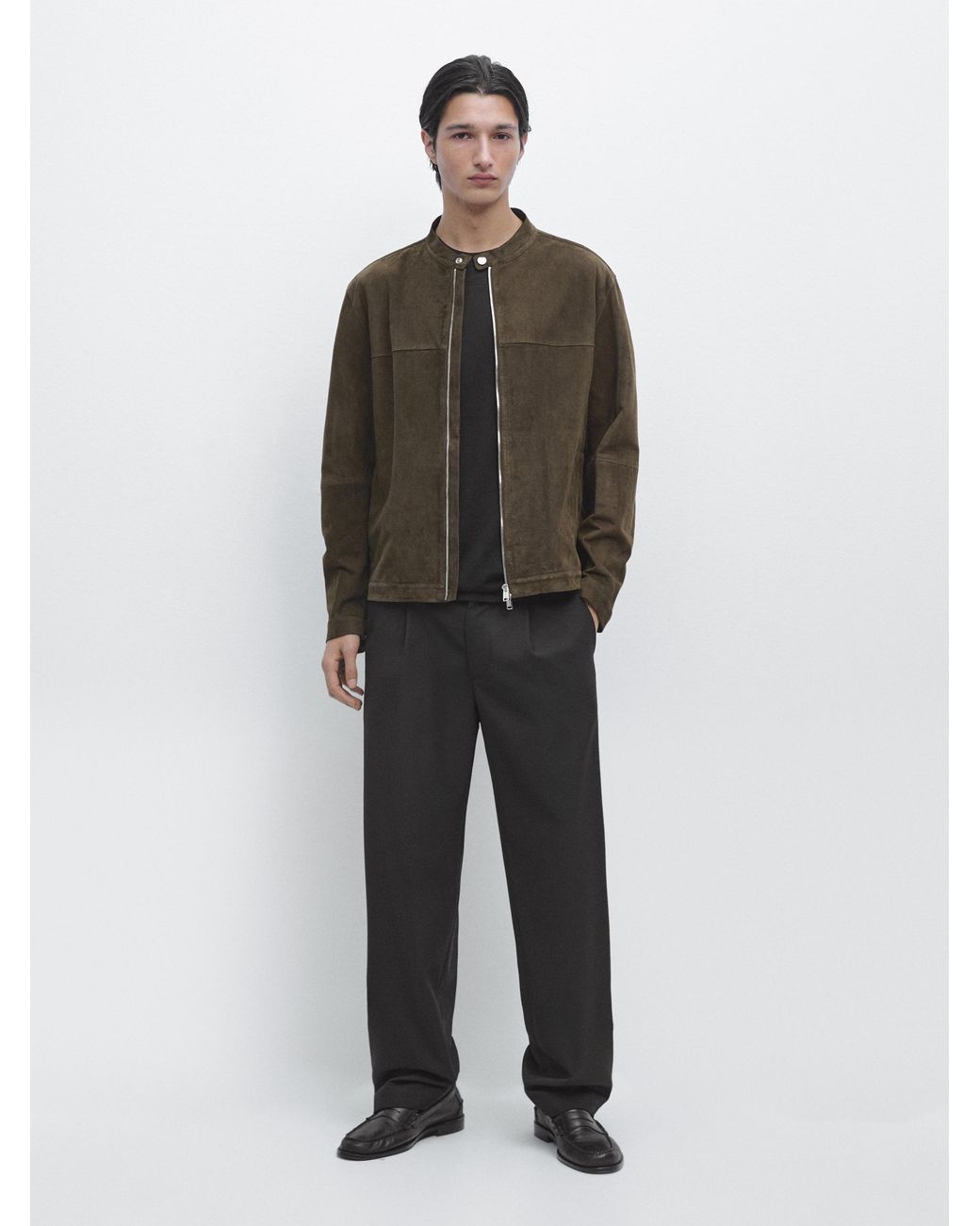 MASSIMO DUTTI Suede Leather Jacket for Men | Lyst