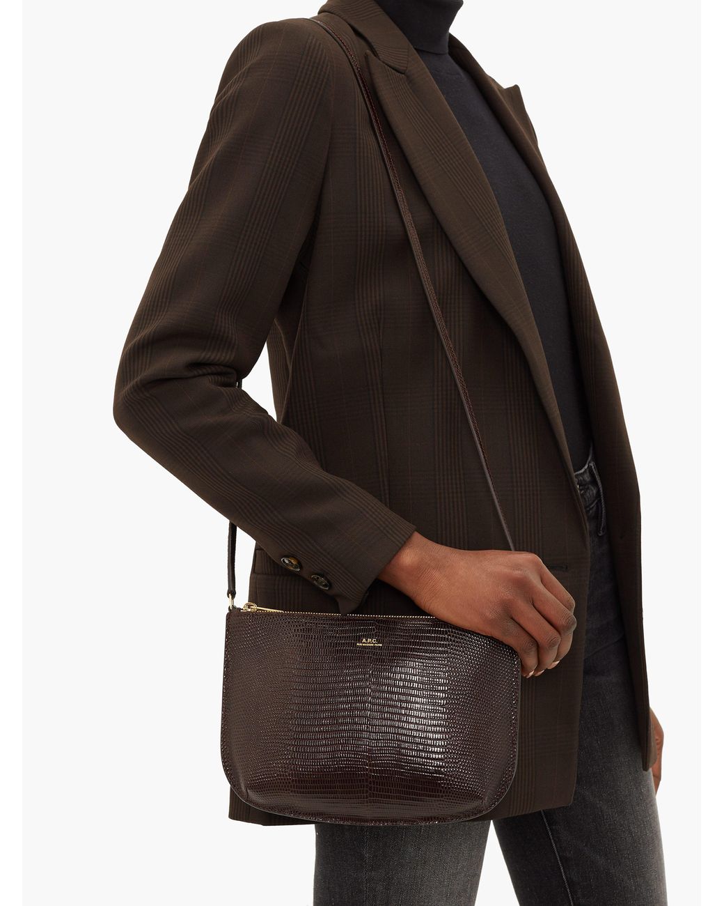 Sarah Bag In Embossed Leather In Green Lyst Australia