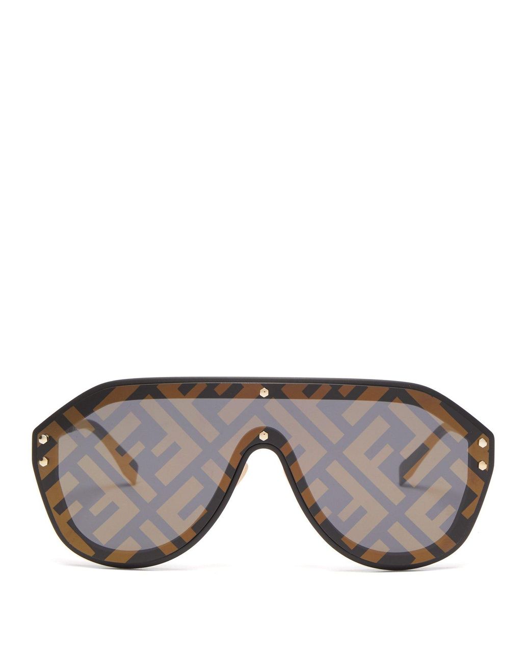 Fendi Ff Logo Aviator Sunglasses For Men Lyst