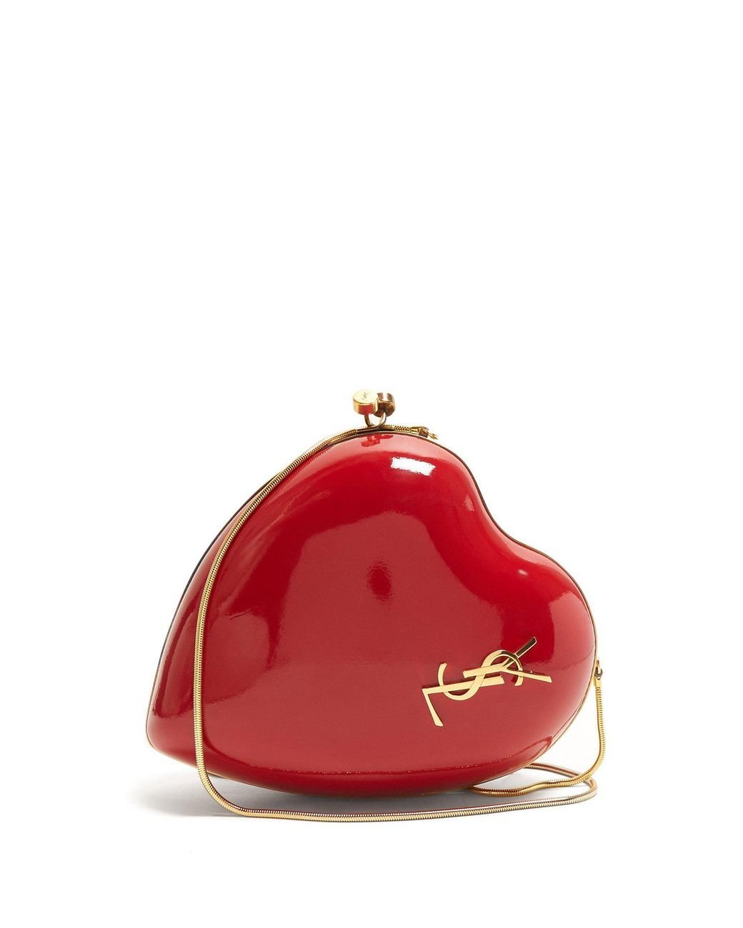 Saint Laurent Love Box Leather Shoulder Bag in Red | Lyst