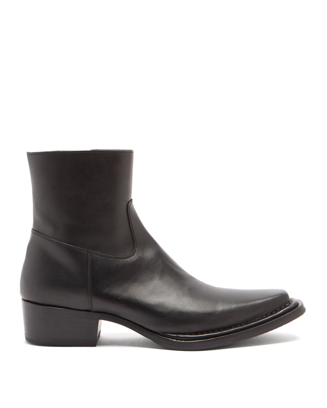 Acne Studios Cuban-heel Leather Ankle Boots for Men | Lyst