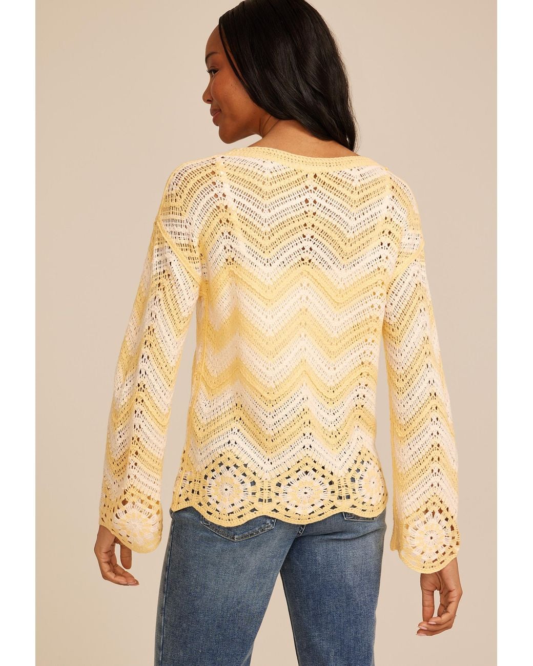 maurices Crochet Sweater in Natural | Lyst