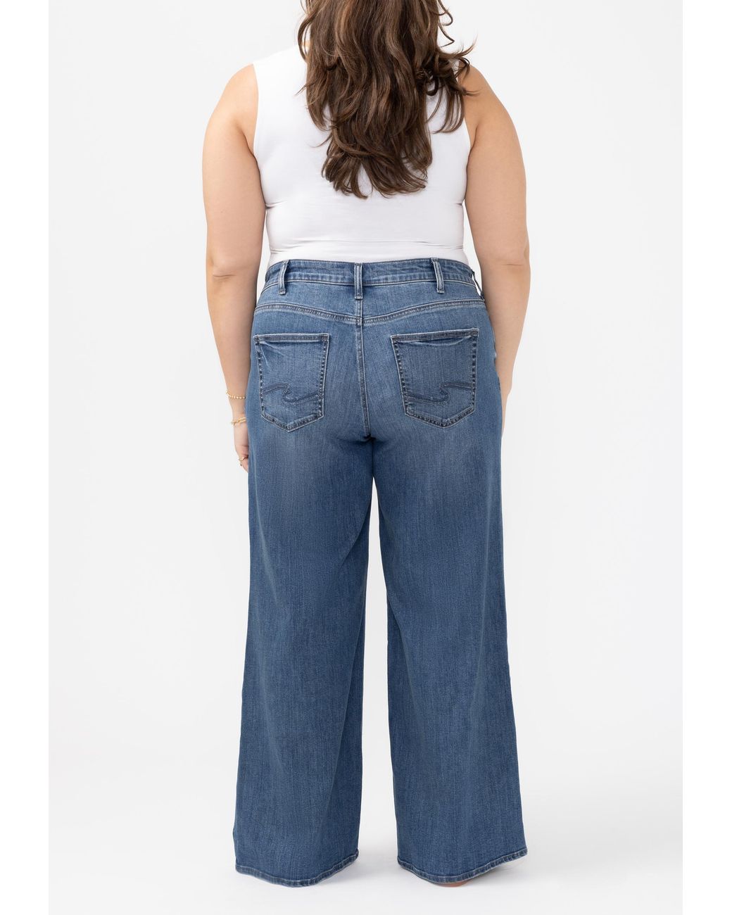 Silver Jeans Co. Plus Size Suki Curvy Mid Rise Luxe Stretch Wide Leg ...