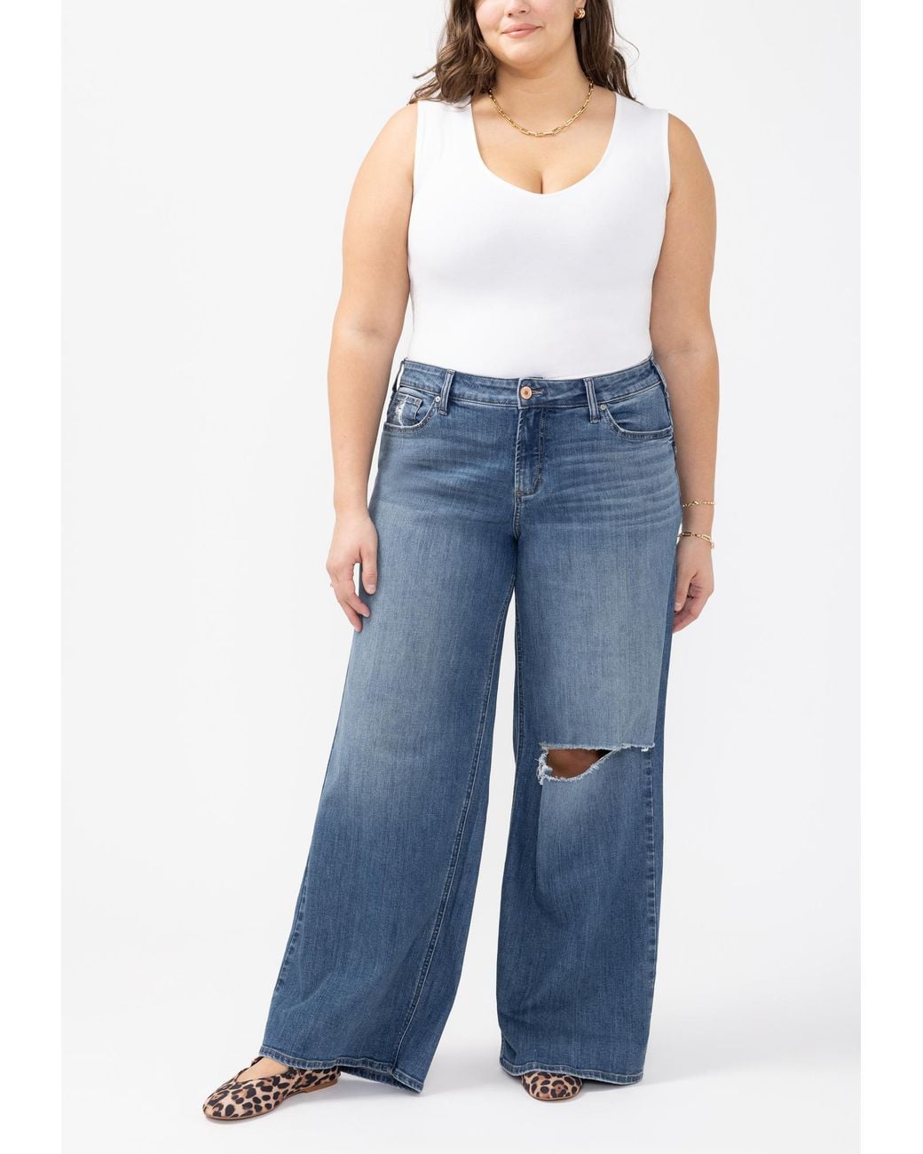 Silver Jeans Co. Plus Size Suki Curvy Mid Rise Luxe Stretch Wide Leg ...