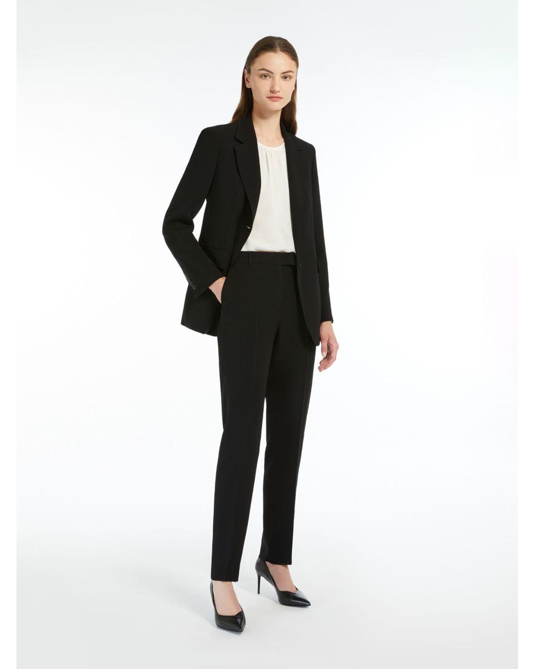 Max Mara Jerta Long Trouser In Black | Lyst