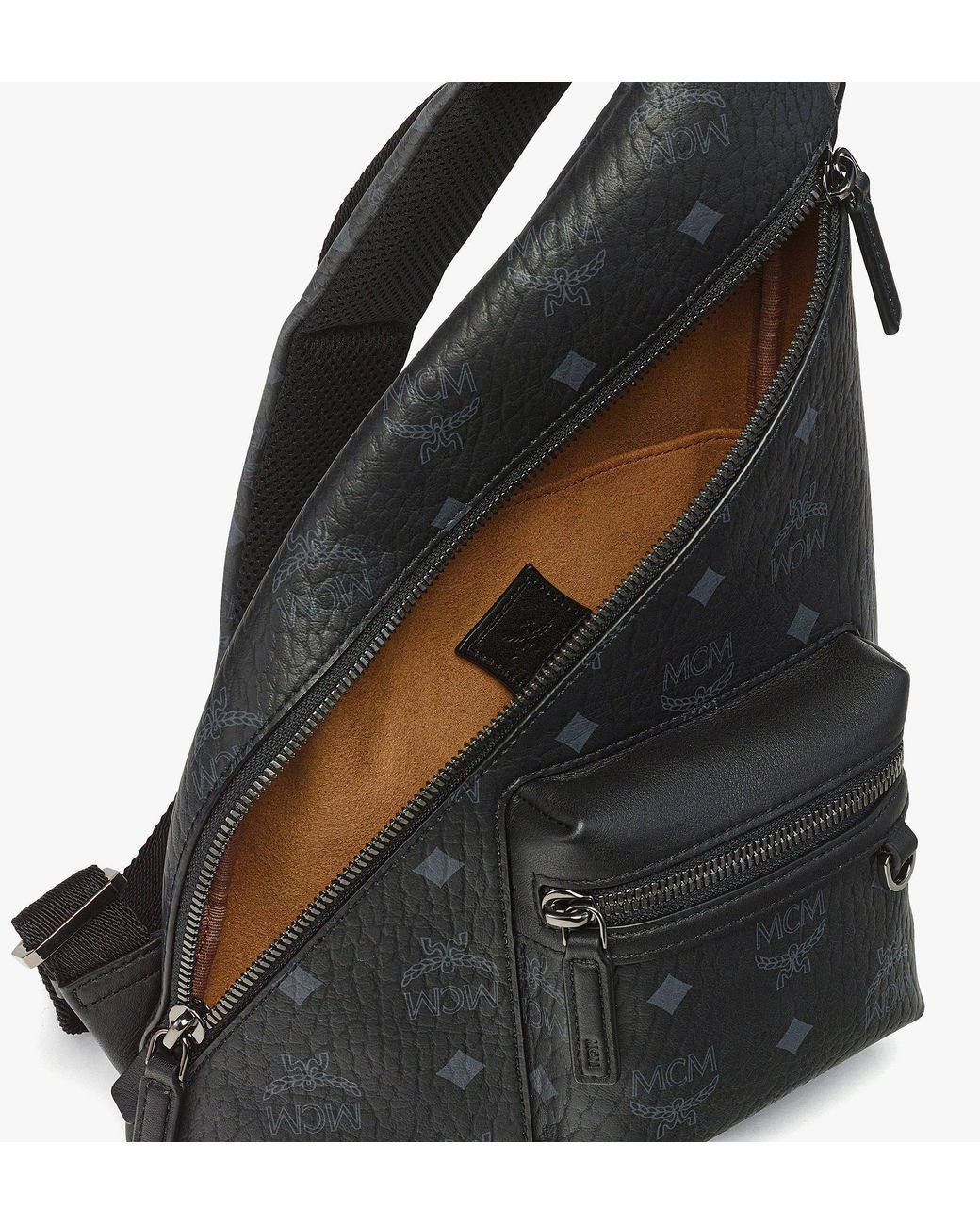 MCM Aren Sling In Visetos in Black for Men | Lyst