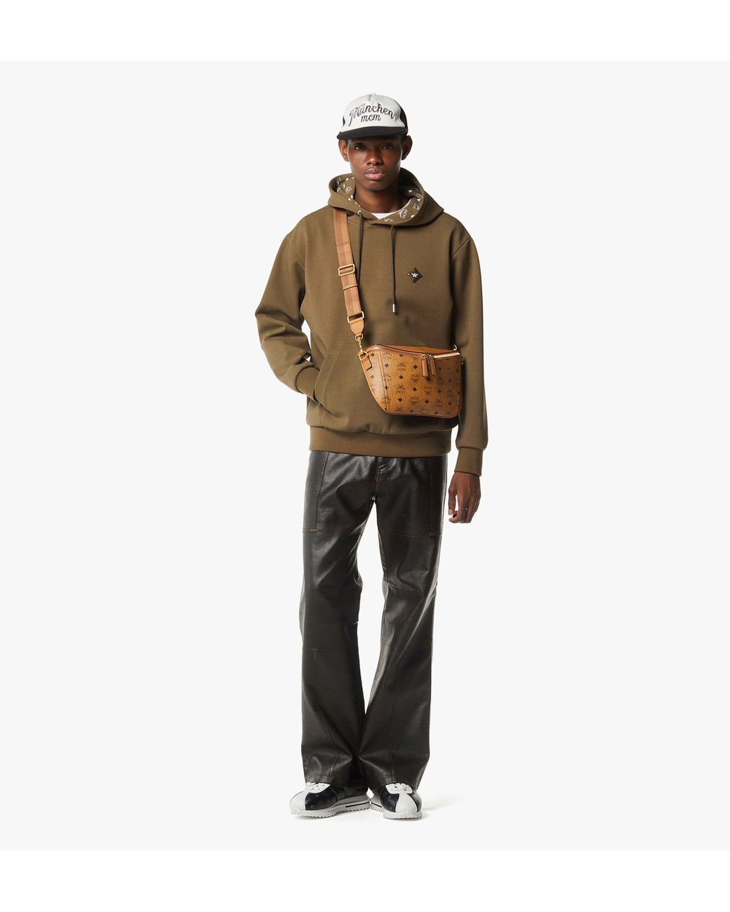 MCM Diamant 3d Crossbody In Visetos Leather Mix in Brown for Men | Lyst