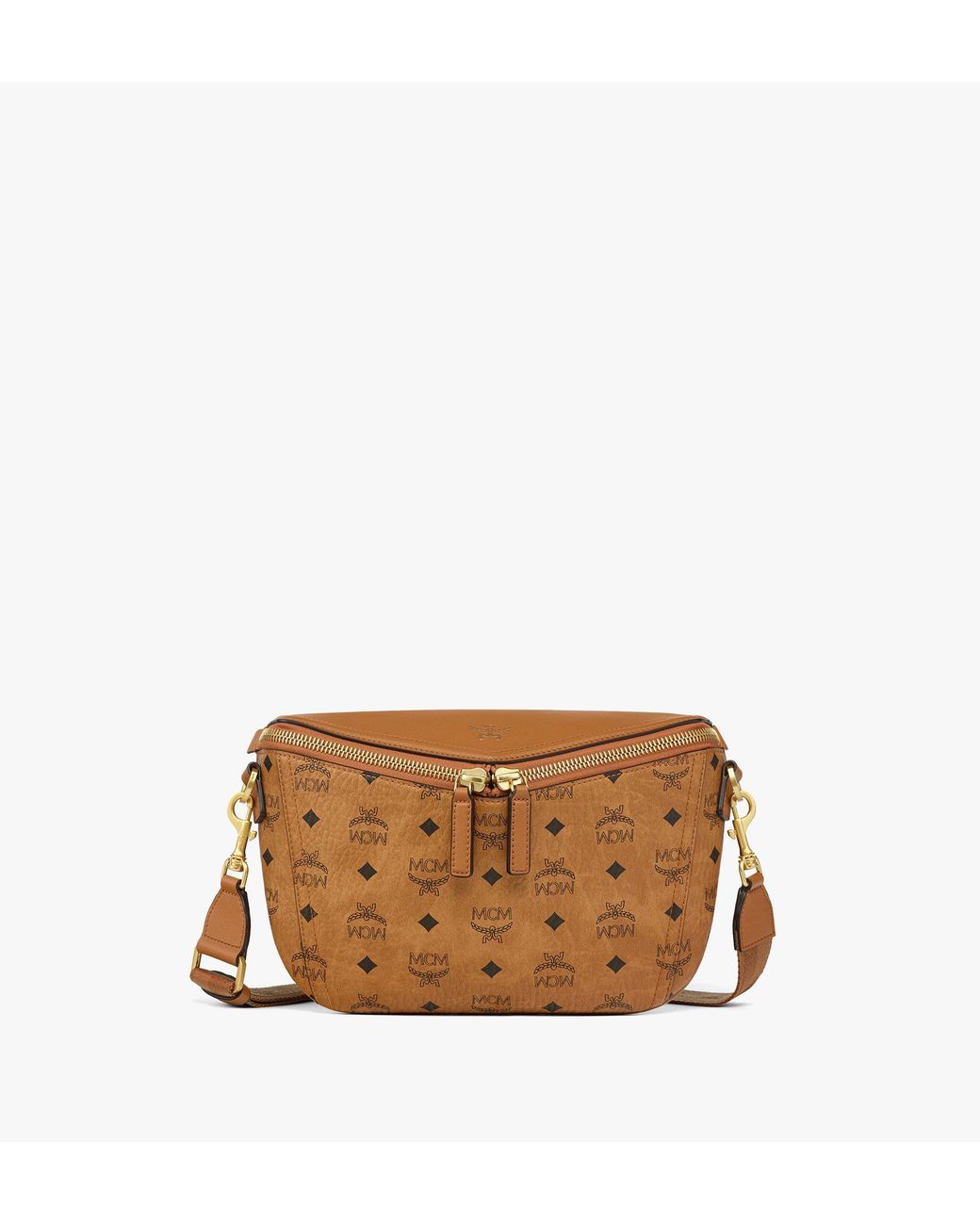 MCM Diamant 3d Crossbody In Visetos Leather Mix in Brown for Men | Lyst
