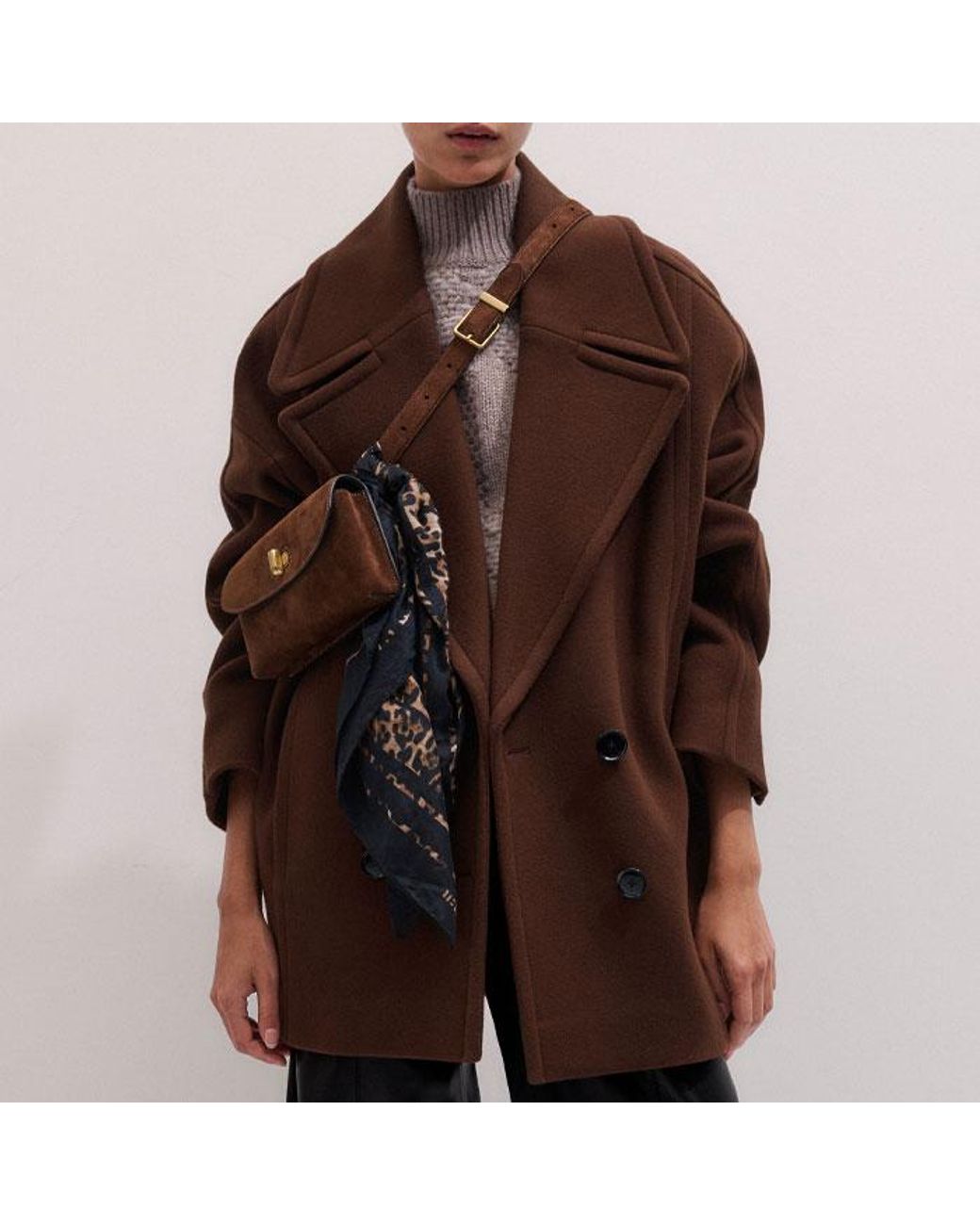 ME+EM Soft Shoulder Military Coat in Brown | Lyst UK