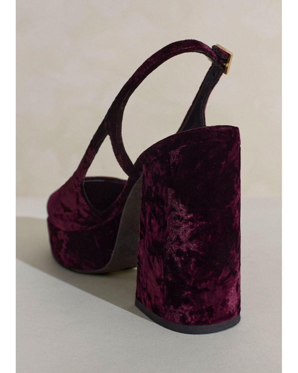 ME+EM Crushed Velvet Platform in Purple | Lyst