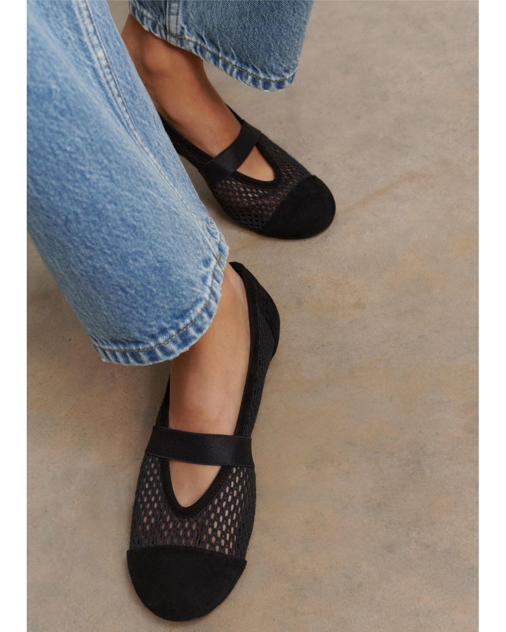 ME+EM Mesh Ballerina Flat in Blue | Lyst UK