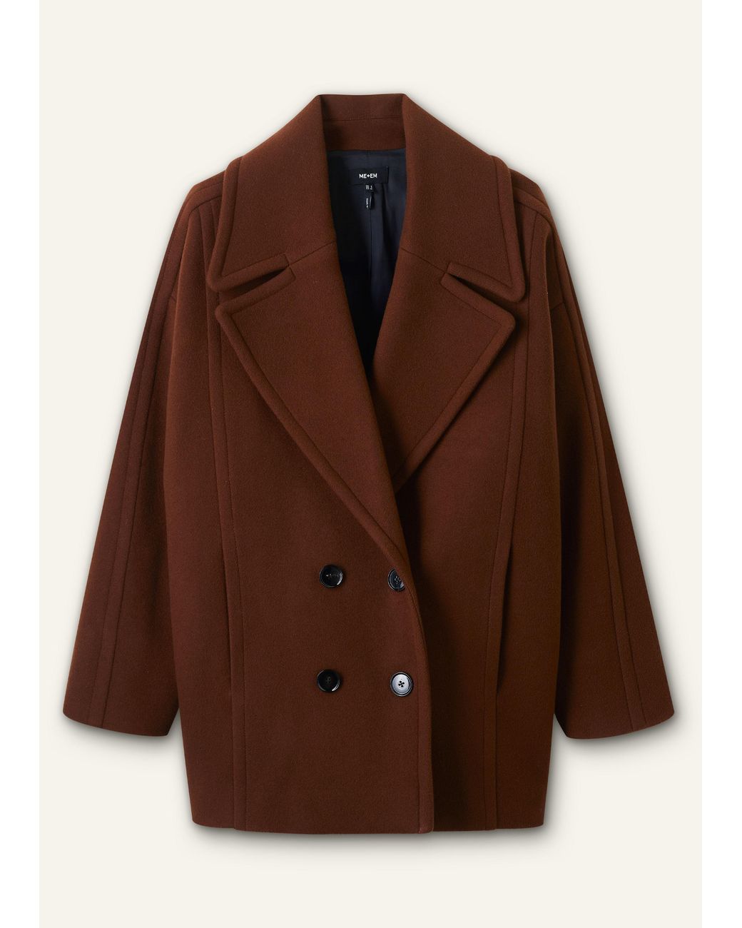 ME+EM Soft Shoulder Military Coat in Brown | Lyst UK
