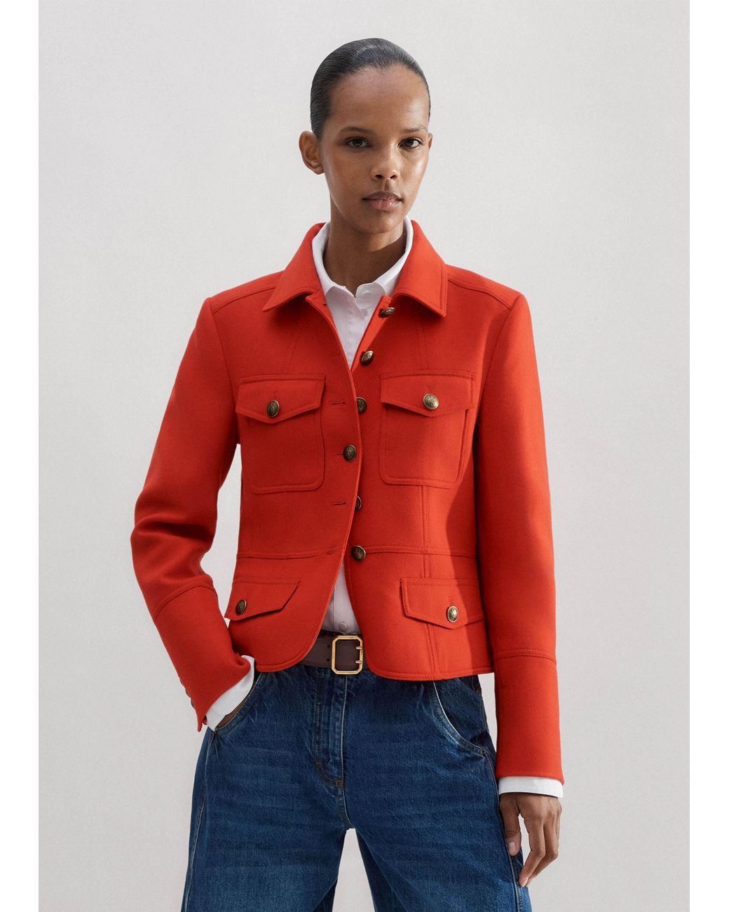 ME+EM Wool Military Jacket in Red | Lyst UK