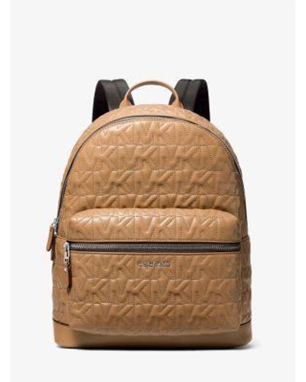 Michael Kors Mk Hudson Medium Logo Embossed Dome Backpack in Natural ...