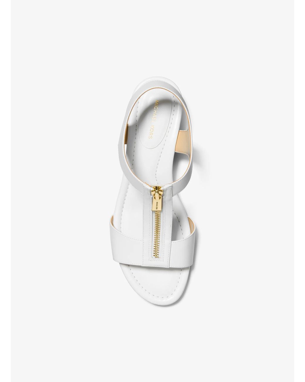 MICHAEL Michael Kors Berkley Leather Wedge Sandal in White | Lyst