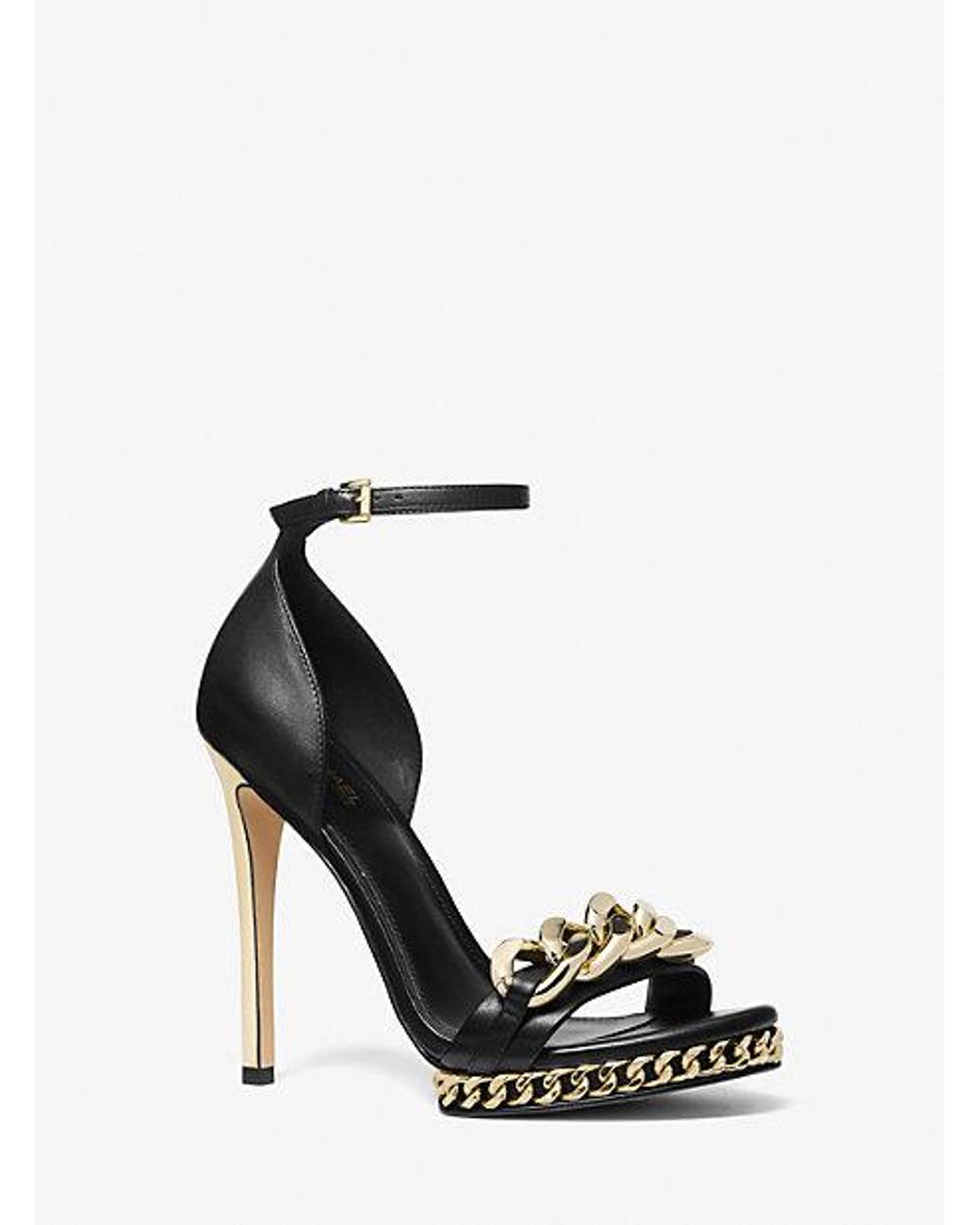 Michael Kors Jordyn Embellished Leather Platform Sandal in Black | Lyst