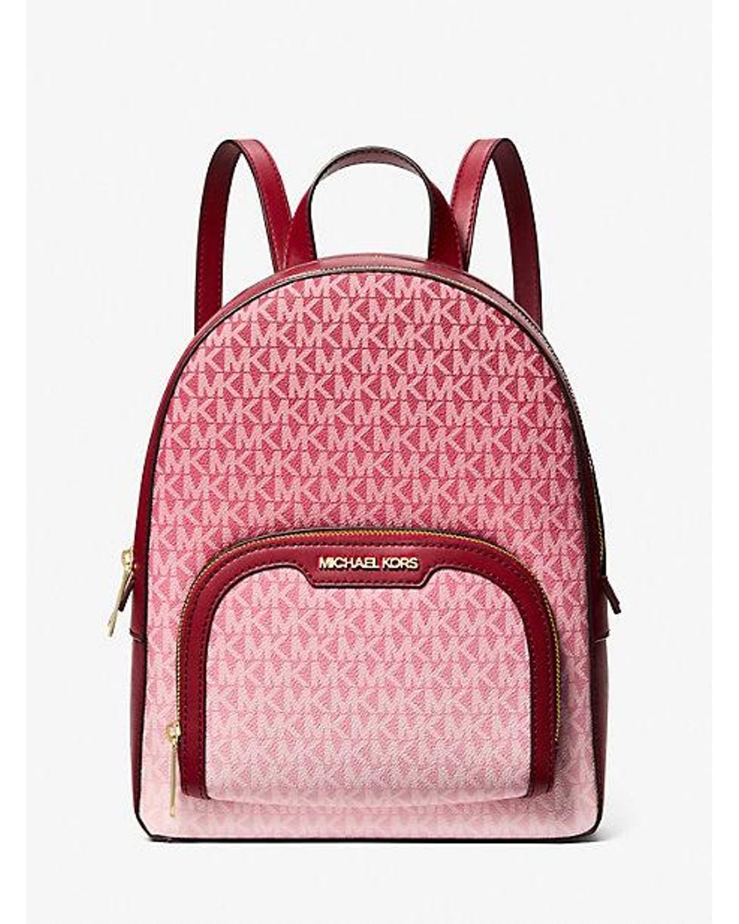 Michael Kors Jaycee Medium Ombré Signature Logo Backpack in Red | Lyst