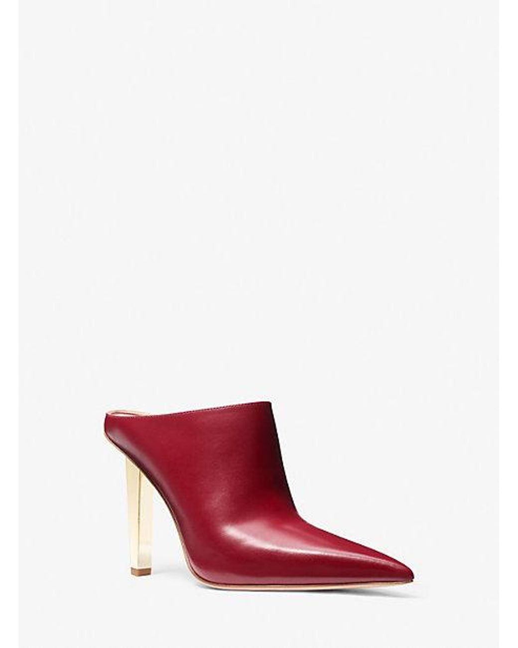 MICHAEL Michael Kors Halle Leather Mule Pump in Red | Lyst