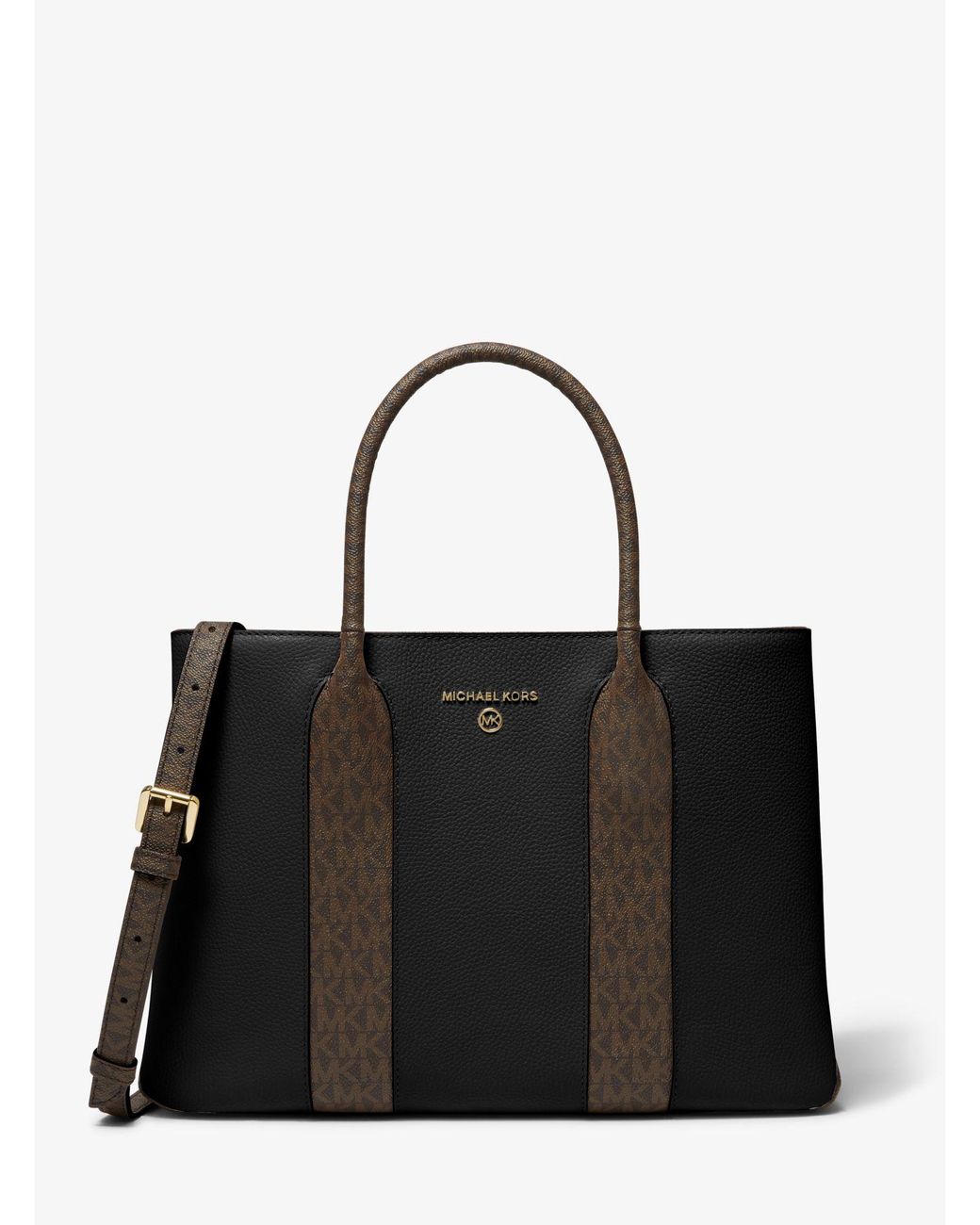 MICHAEL Michael Kors Austin Large Pebbled Leather Satchel in Black | Lyst MICHAEL Michael Kors Austin Large Pebbled Leather Satchel in Black | Lyst