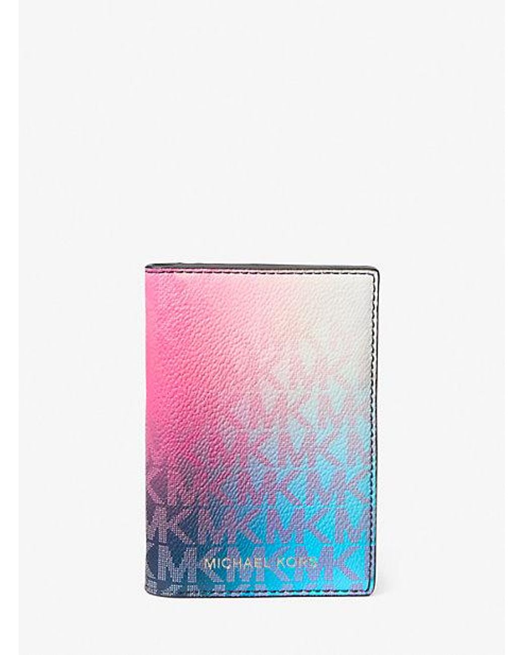 Michael Kors Cooper Ombré Signature Logo Folding Card Case in Pink for ...