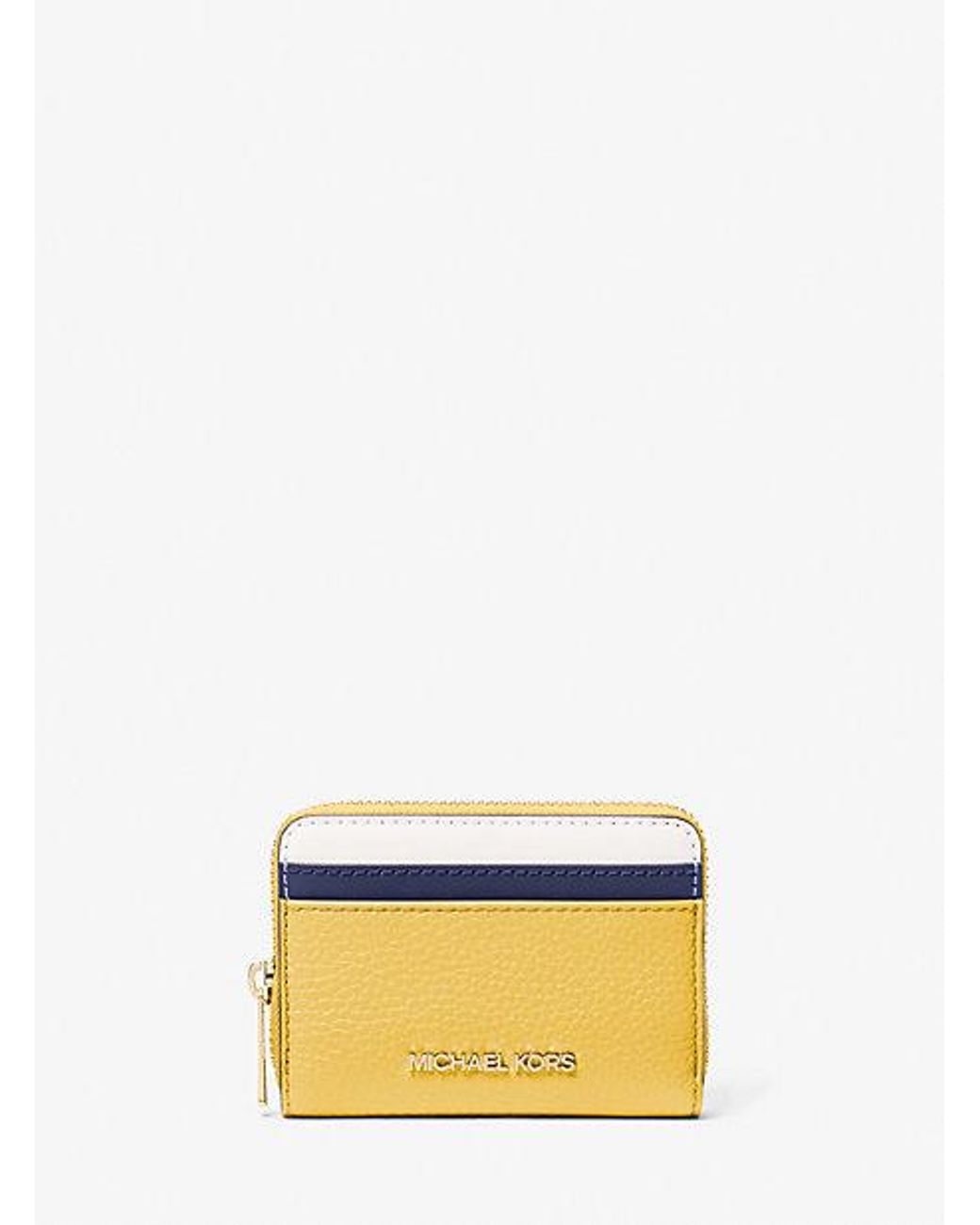 Michael Kors Jet Set Travel Medium Color-block Wallet in Yellow | Lyst