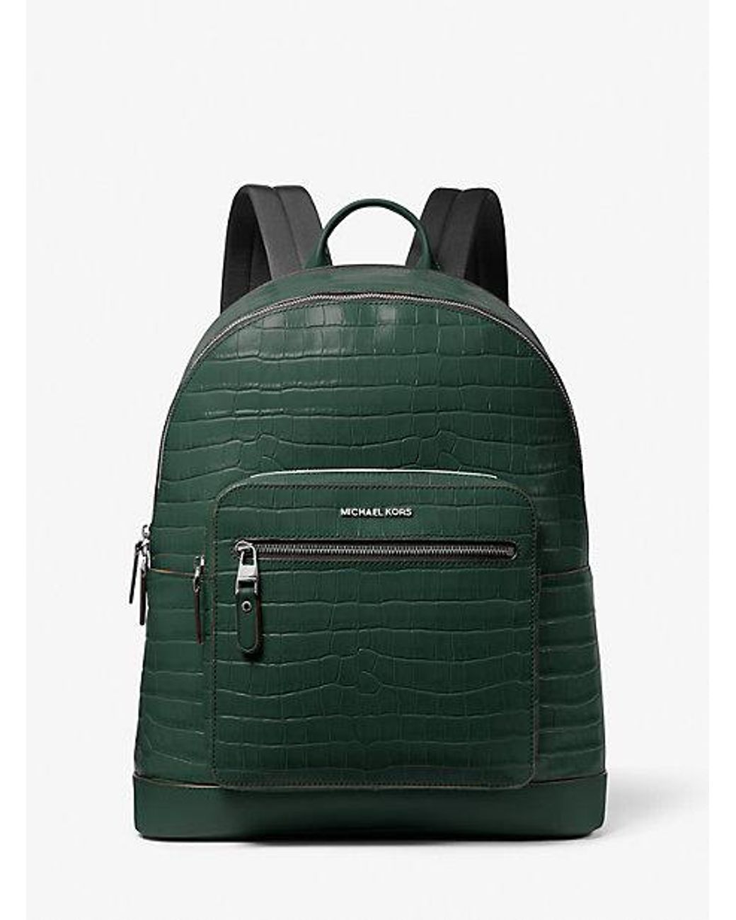 Michael Kors Hudson Crocodile Embossed Leather Commuter Backpack in ...