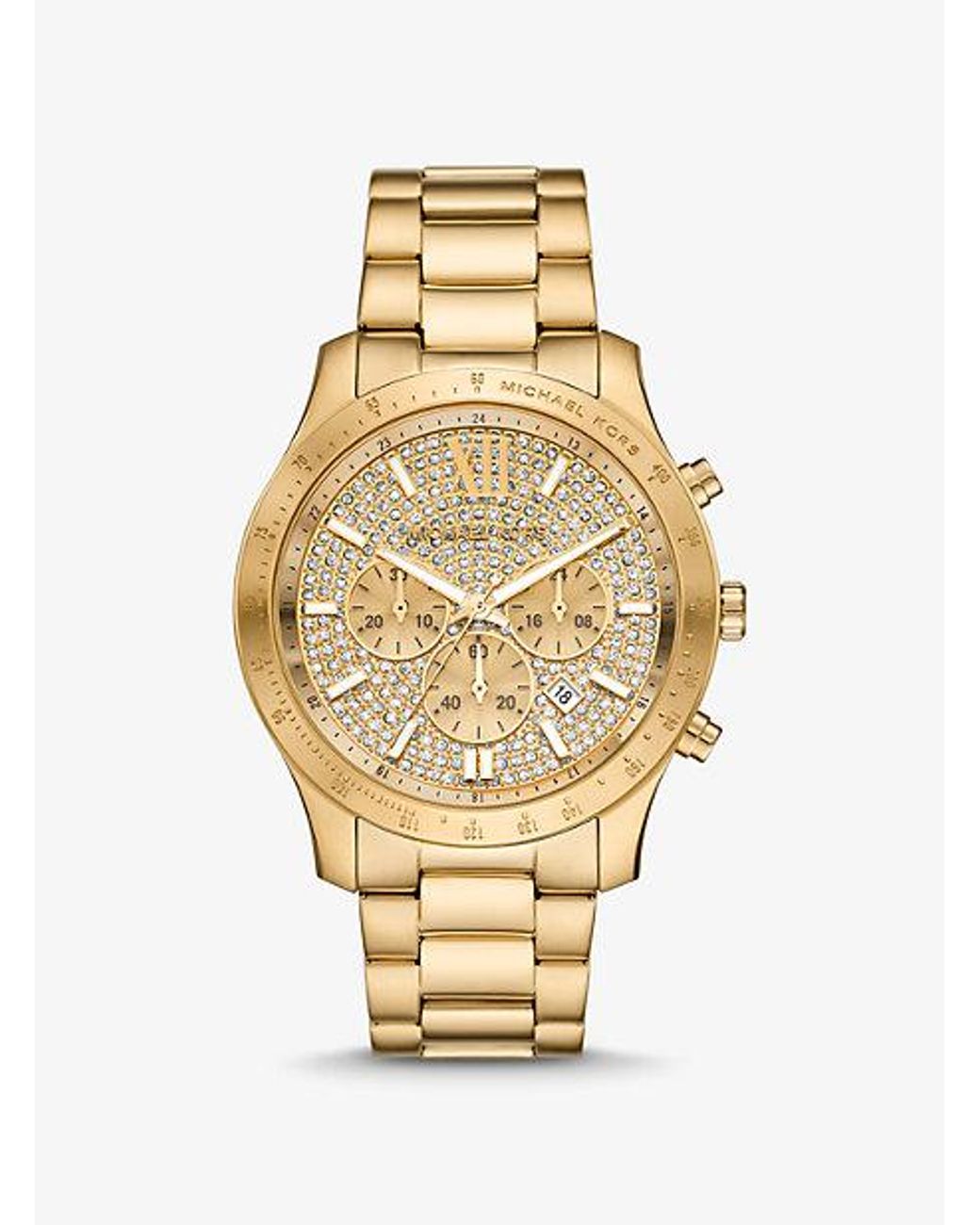 Michael Kors Oversized Berkley Pavé Gold-tone Watch in Metallic for Men ...