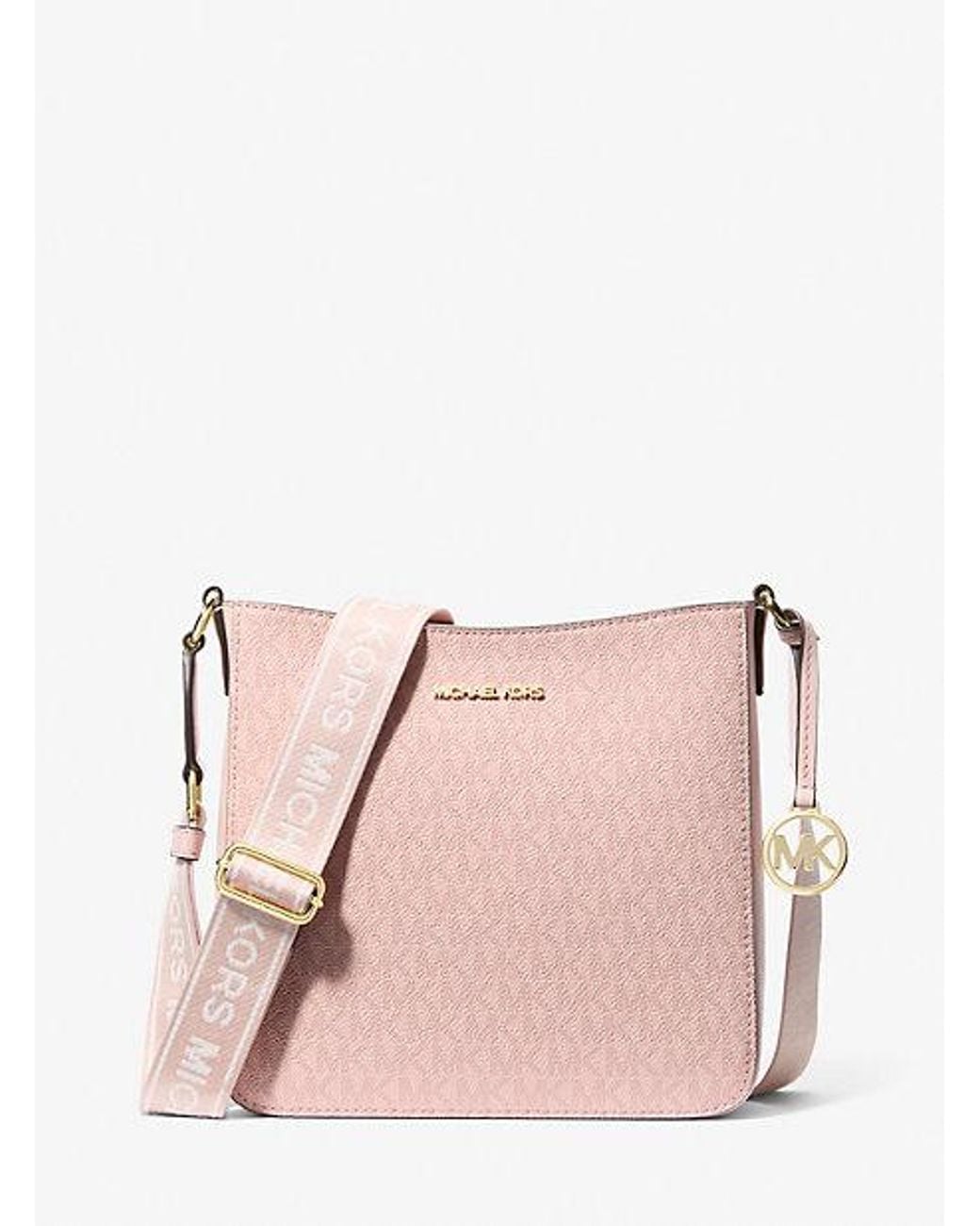 Michael Kors Jet Set Small Signature Logo Crossbody Bag in Pink | Lyst