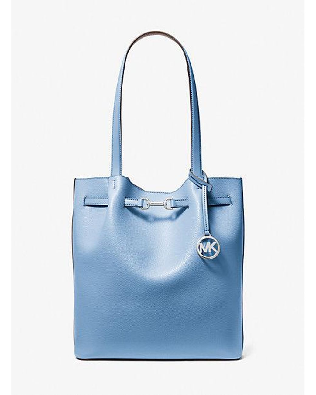 Michael Kors Carson Large Pebbled Leather Tote Bag in Blue | Lyst