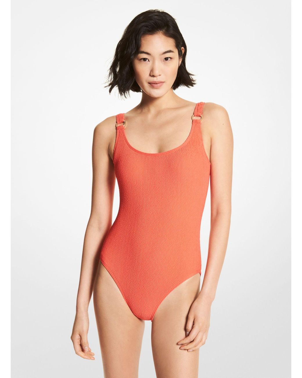 Michael Kors Embellished Textured Stretch Swimsuit Lyst