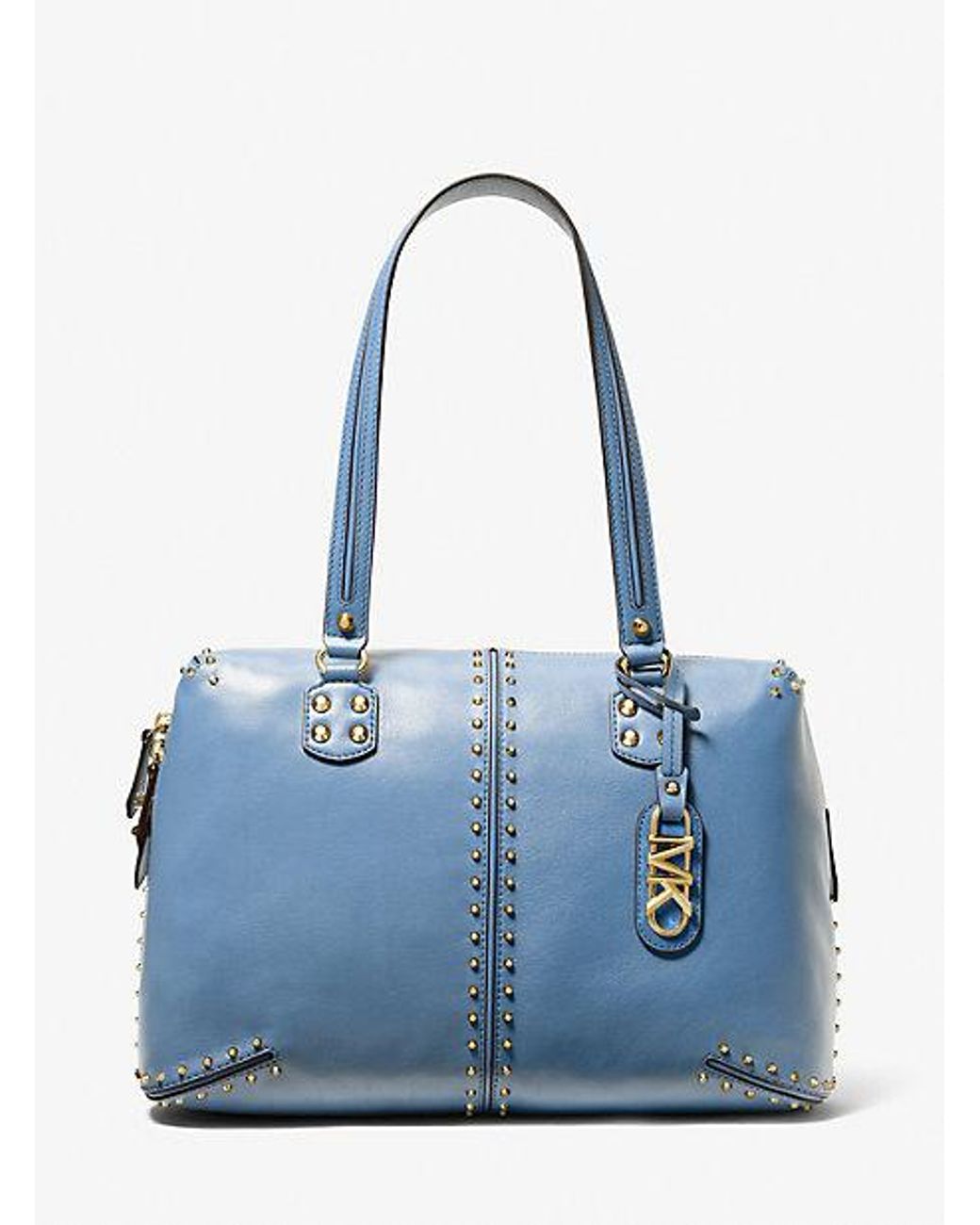 Michael Kors Astor Large Studded Leather Tote Bag in Blue | Lyst
