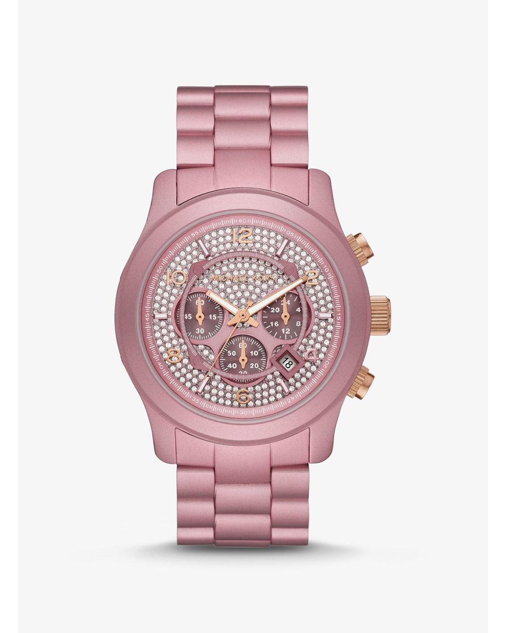 Michael Kors Limited Edition Oversized Runway Pavé Pink-tone Aluminum ...