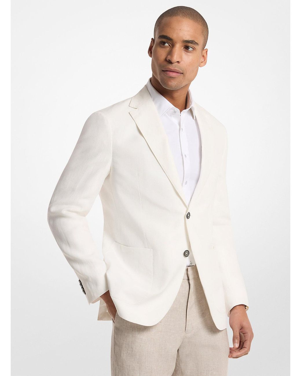 Michael Kors Mk Linen Blazer in Natural for Men | Lyst UK