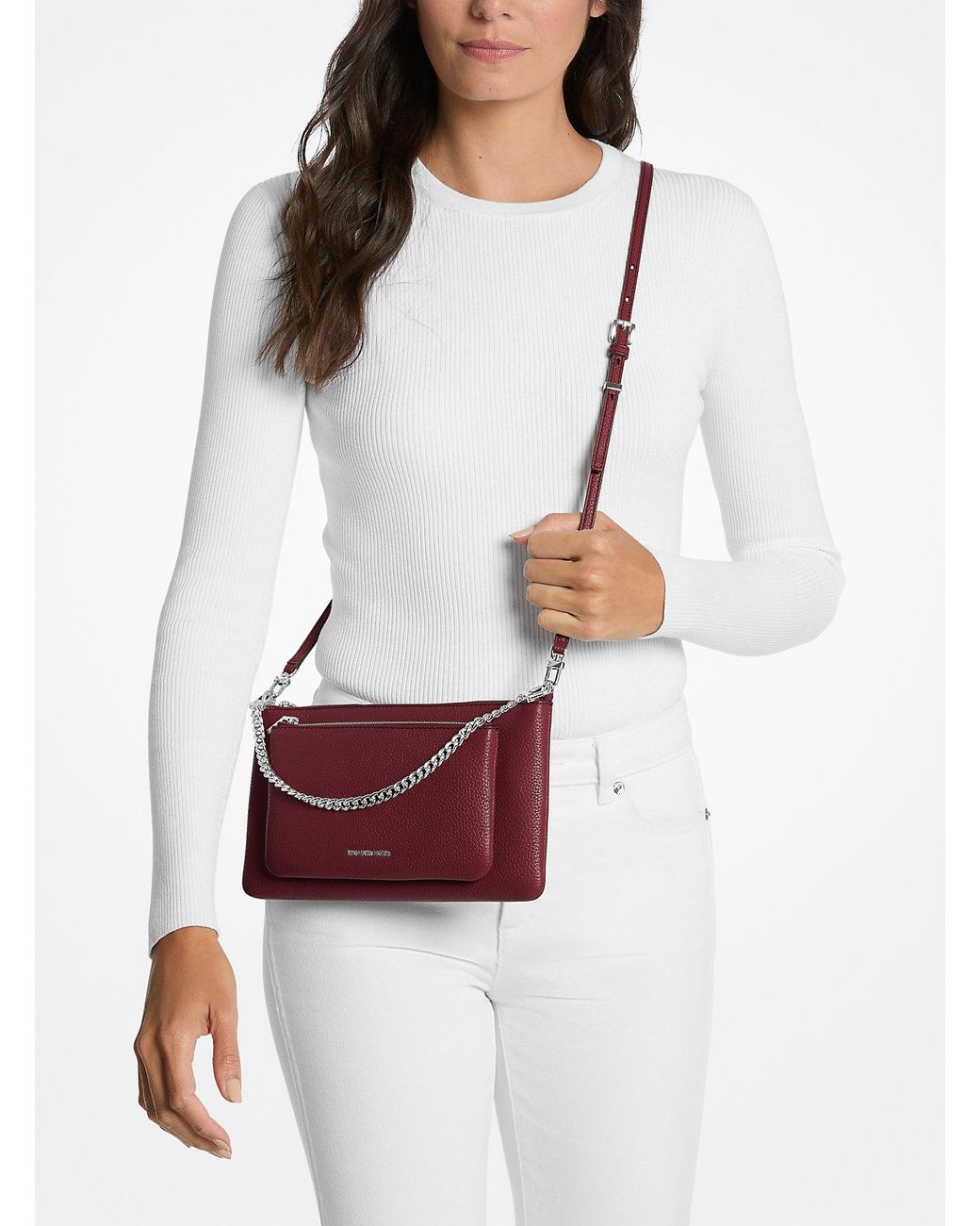 MICHAEL Michael Kors Mk Jet Set Medium Pebbled Leather Convertible ...