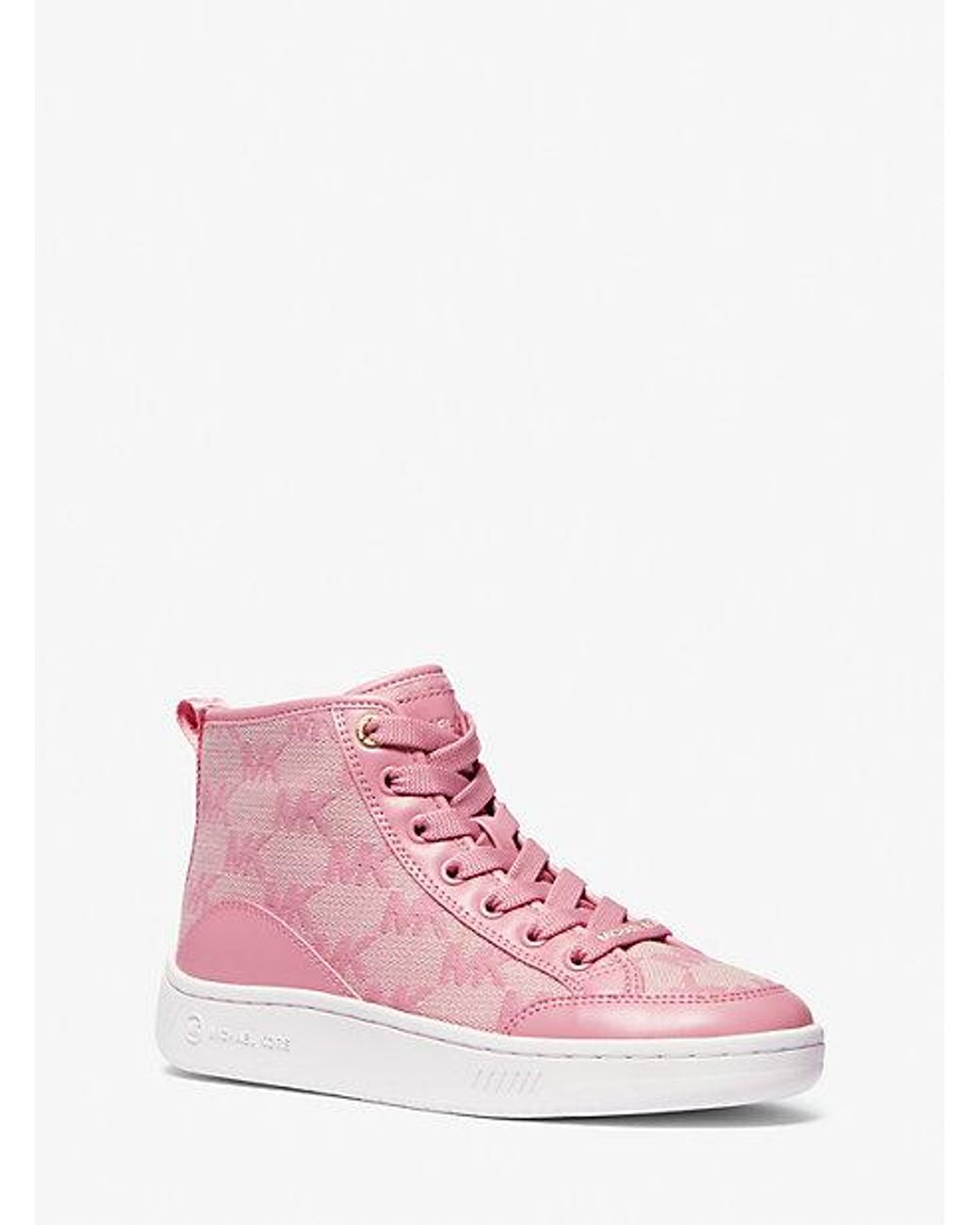 Michael Kors Shea Logo Jacquard High-top Sneaker in Pink | Lyst