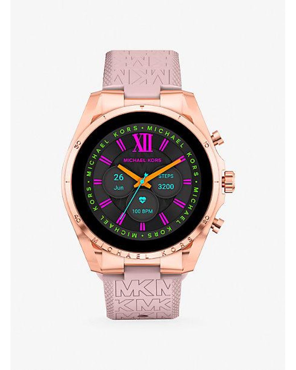 Michael Kors Mk Gen 6 Bradshaw Rose-Tone And Logo Silicone Smartwatch ...