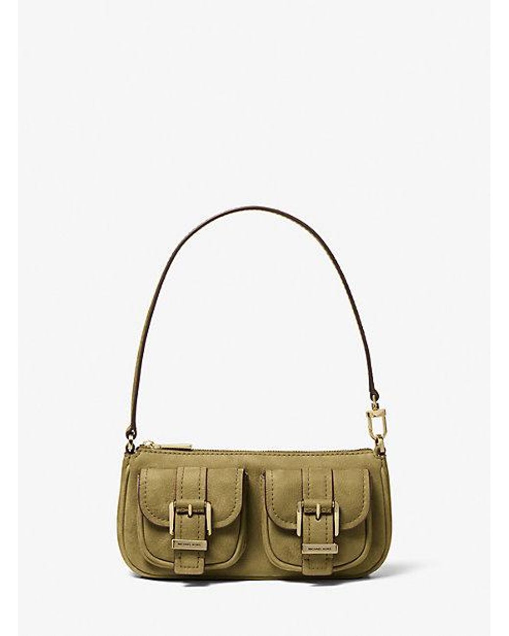 Michael Kors Zoe Small Suede Convertible Pochette in Metallic | Lyst