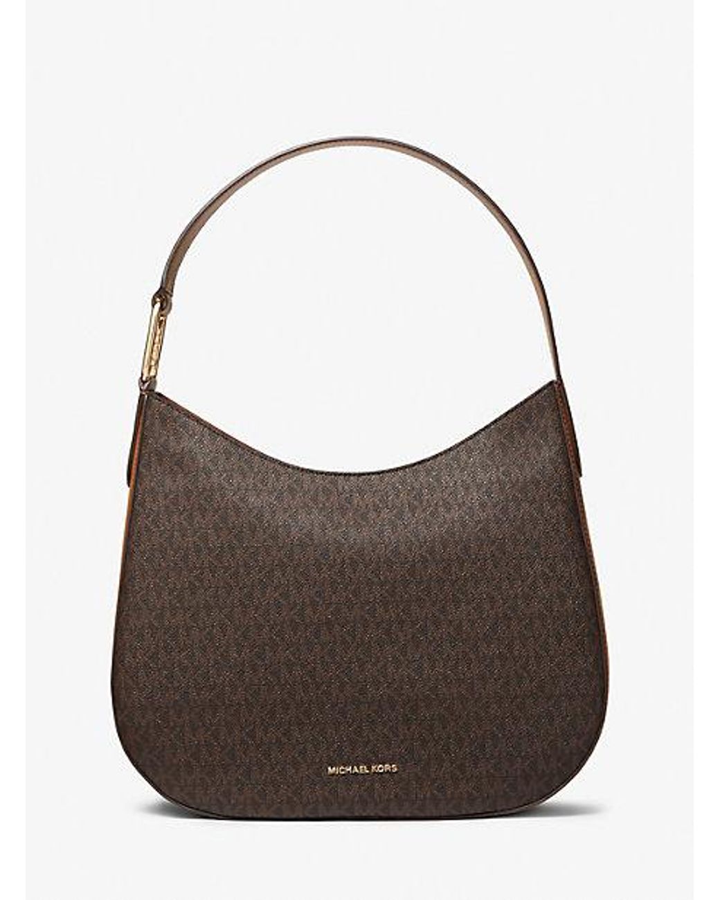 MICHAEL Michael Kors Mk Kensington Large Signature Logo Hobo Shoulder Bag in Brown | Lyst
