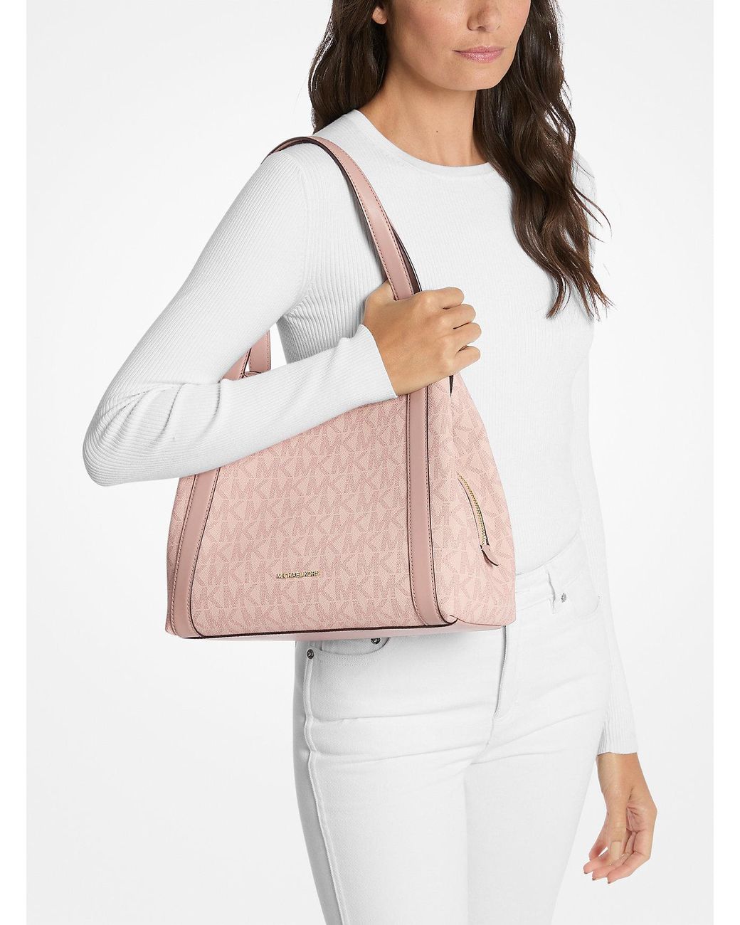 Michael Kors Outlet Mk Rosemary Large Signature Logo Shoulder Bag in ...
