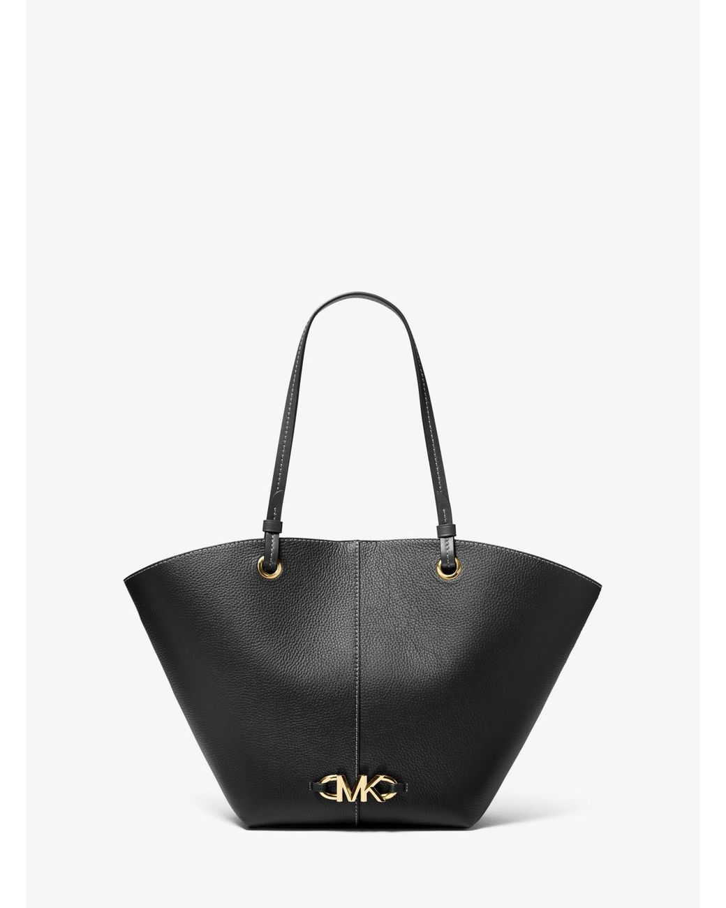 Michael Kors Shopper Izzy Medium Aus Gekrispeltem Leder Mit Logoverzierung in Schwarz | Lyst DE