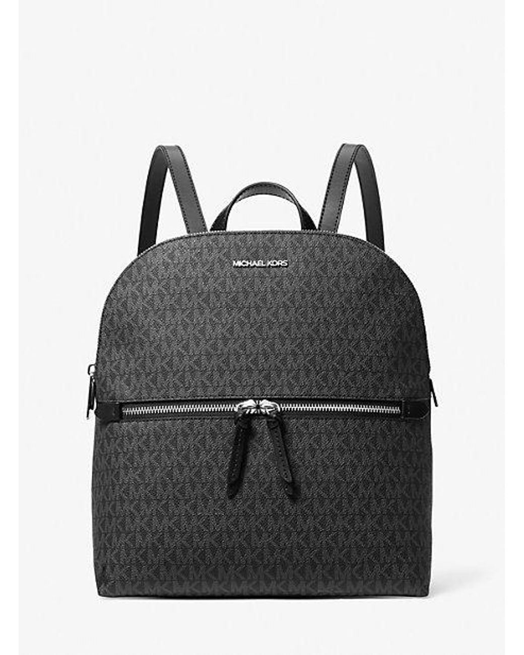 Michael Kors Dallas Medium Signature Logo Backpack in Black | Lyst