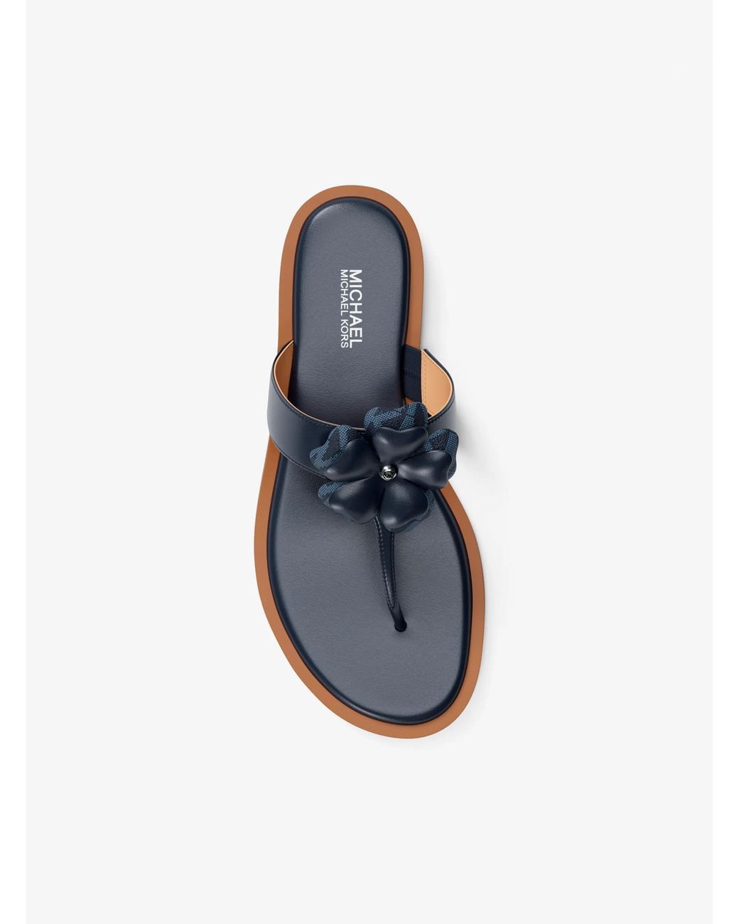 Michael Kors Callie Embellished Signature Logo Trim Thong Sandal in ...