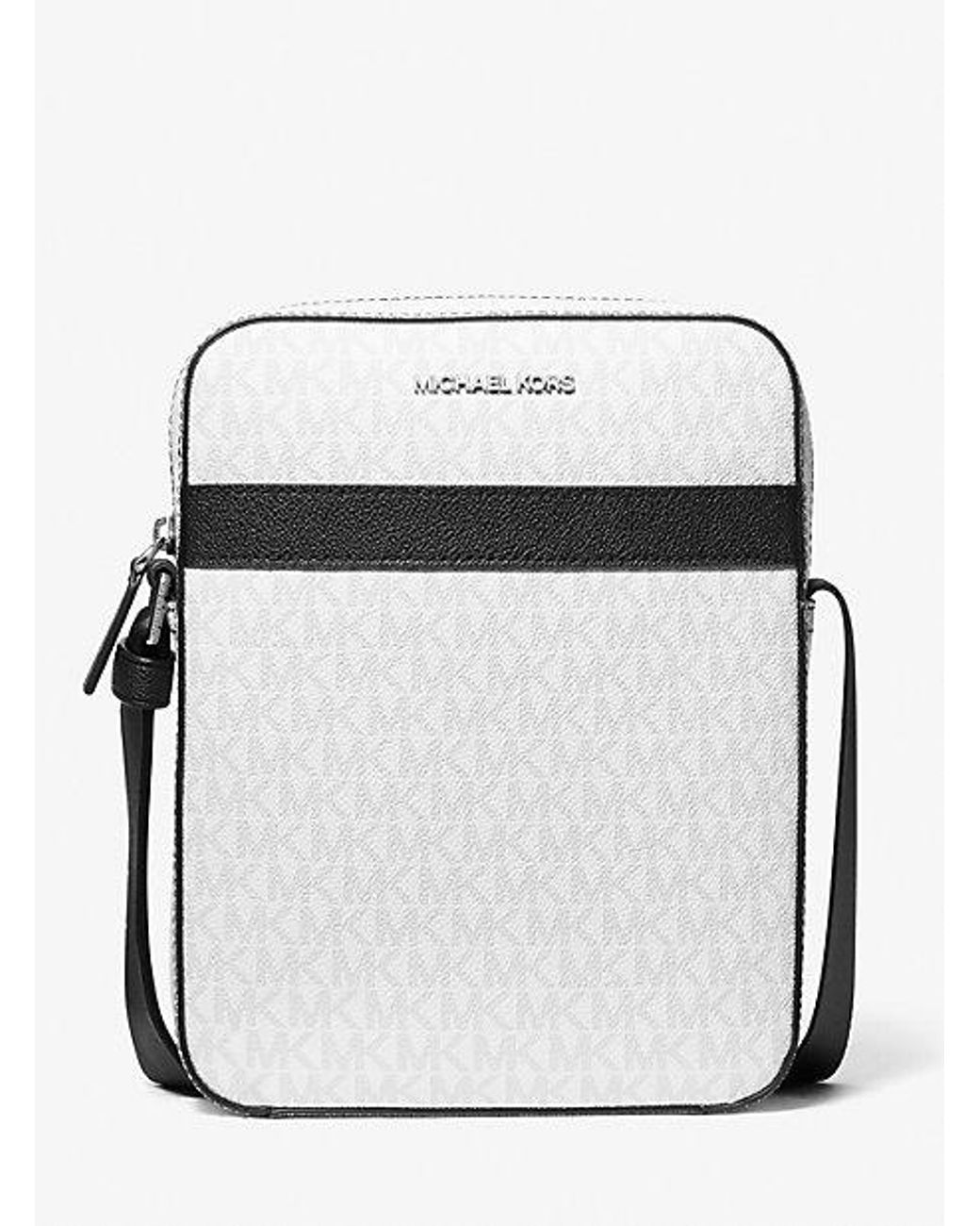 Michael Kors Cooper Signature Logo Flight Bag in White for Men | Lyst